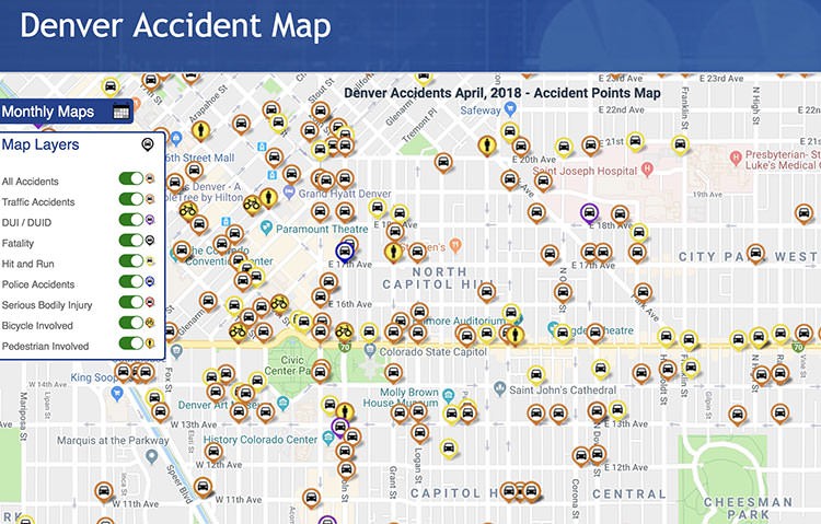 Use the Denver Accident Map to Ride Safely - Rider Justice